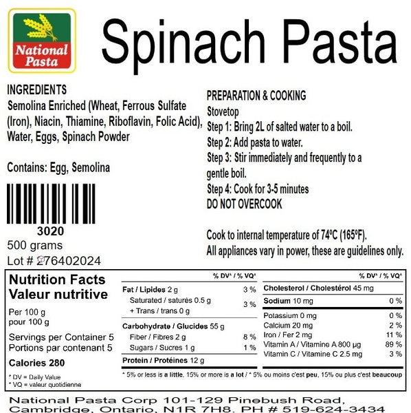 Spinach Pasta – National Pasta